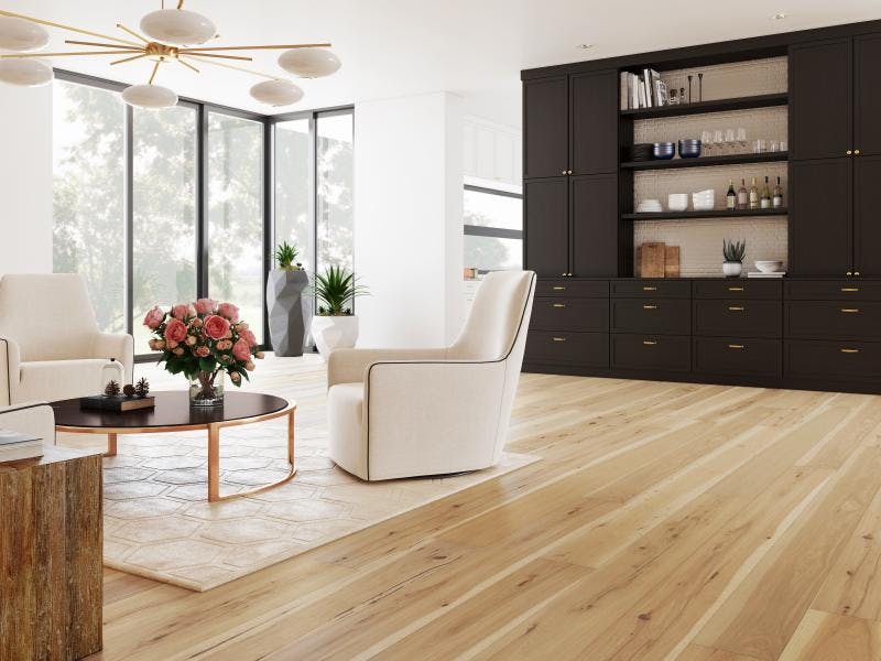 Wide Plank Hickory Flooring